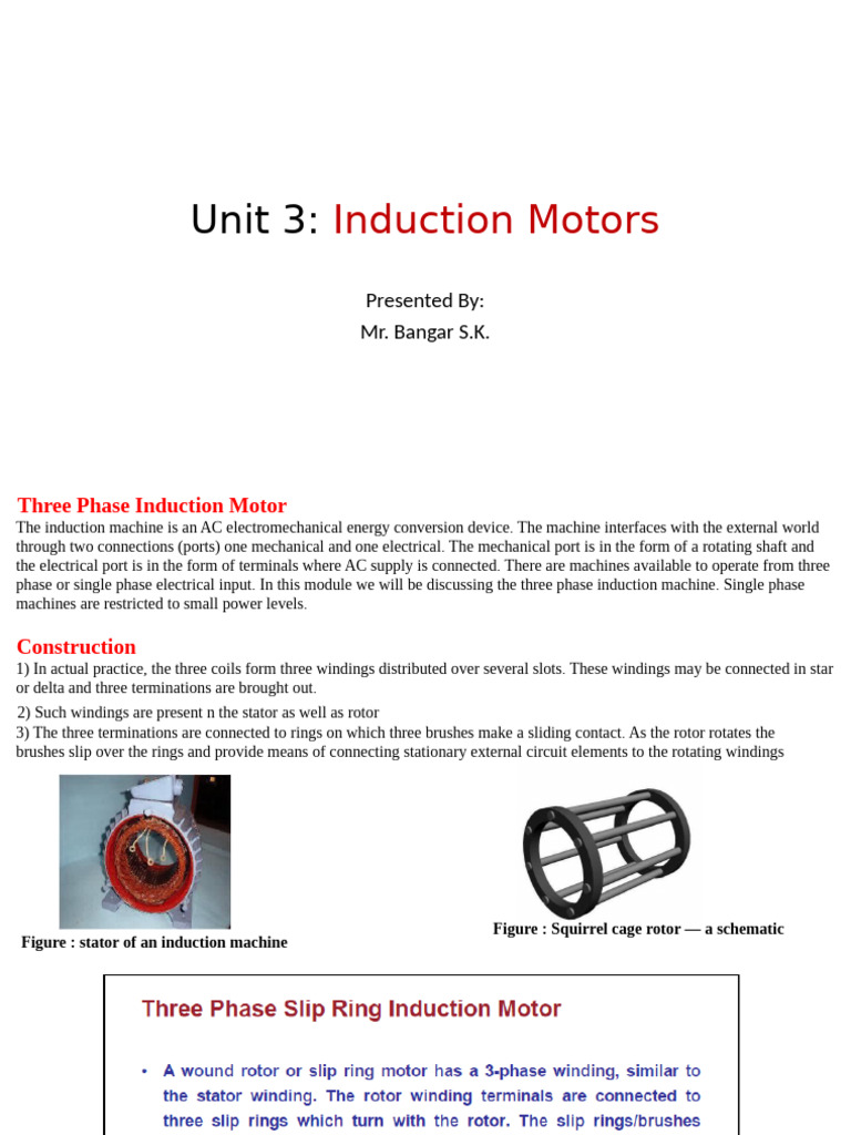 Unit 3 Induction Motor | PDF | Electric Motor | Electrodynamics