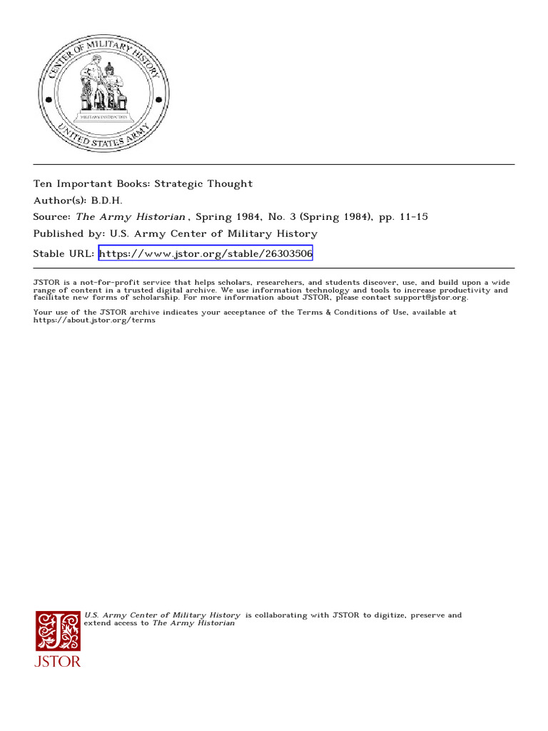 BDH TenImportantBooks 1984 | PDF | Military Strategy | The Art Of War