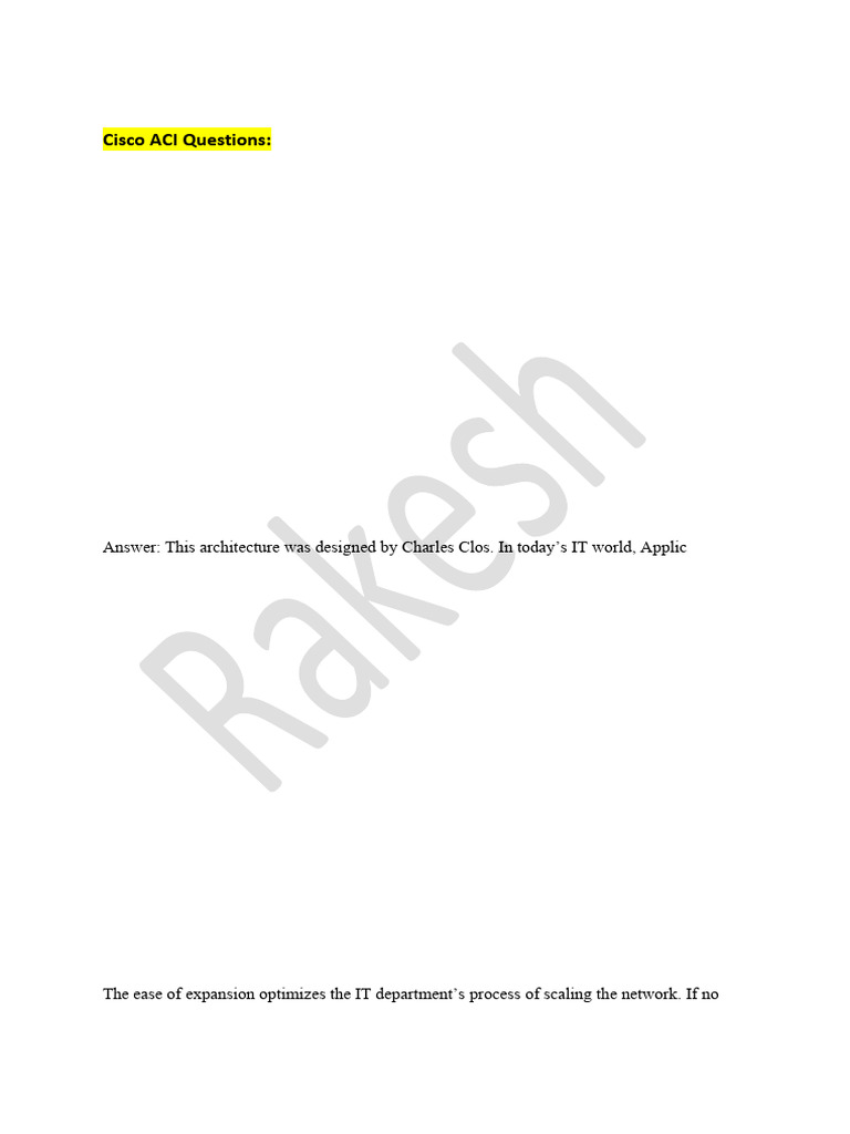 Cisco ACI Interview | PDF | Computer Network | Network Switch