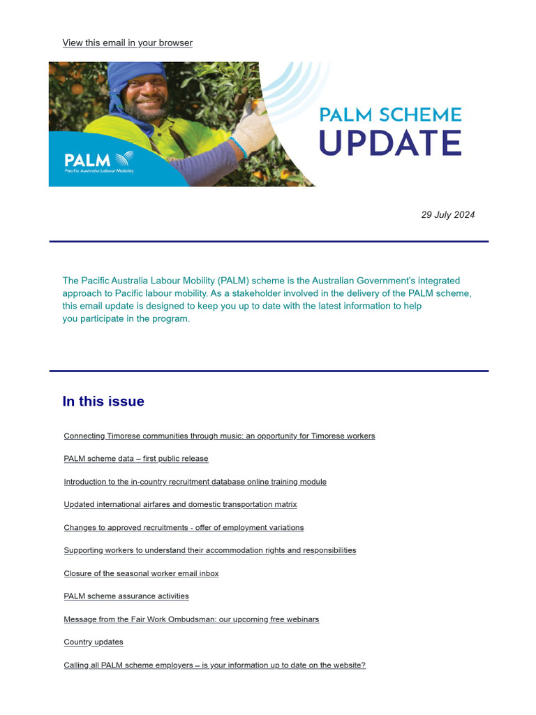 PALM Scheme Update: Key Insights July 2024 | PDF | Employment | Passport