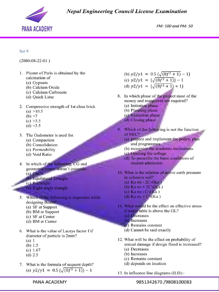 Past Question Set 9 | PDF