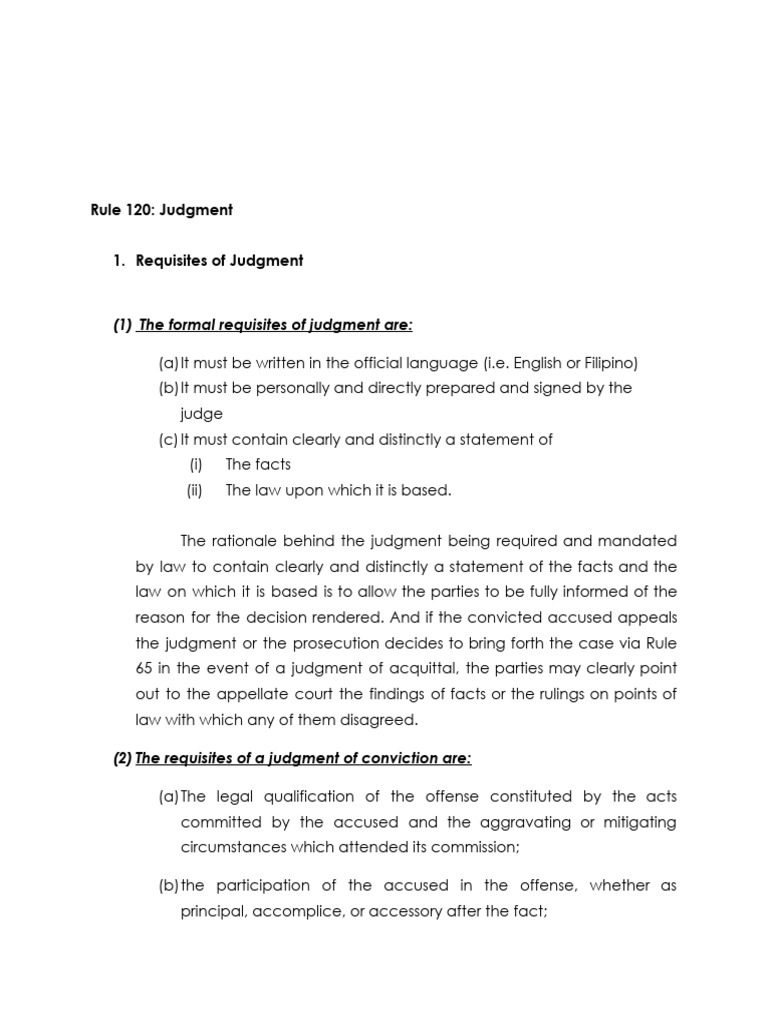 Rule 120 of The Revised Rules of Criminal Procedure | PDF | Judgment ...