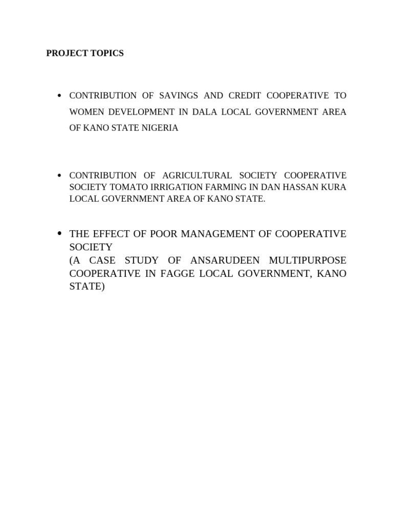 Contribution of Savings and Credit Cooperative To Women Development in ...
