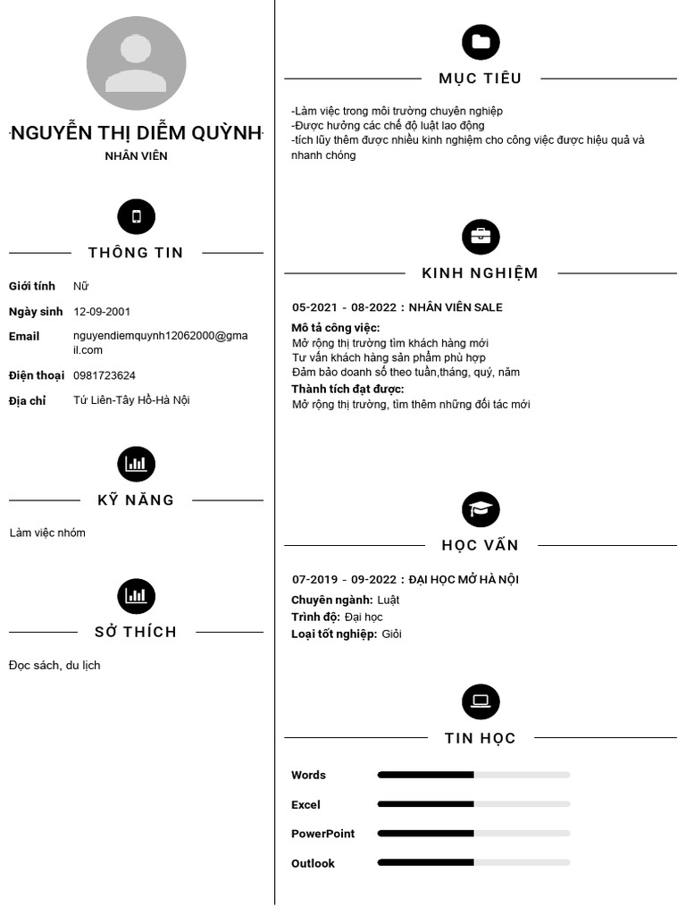 Nguyen Thi Diem Quynh Cv (1) | PDF