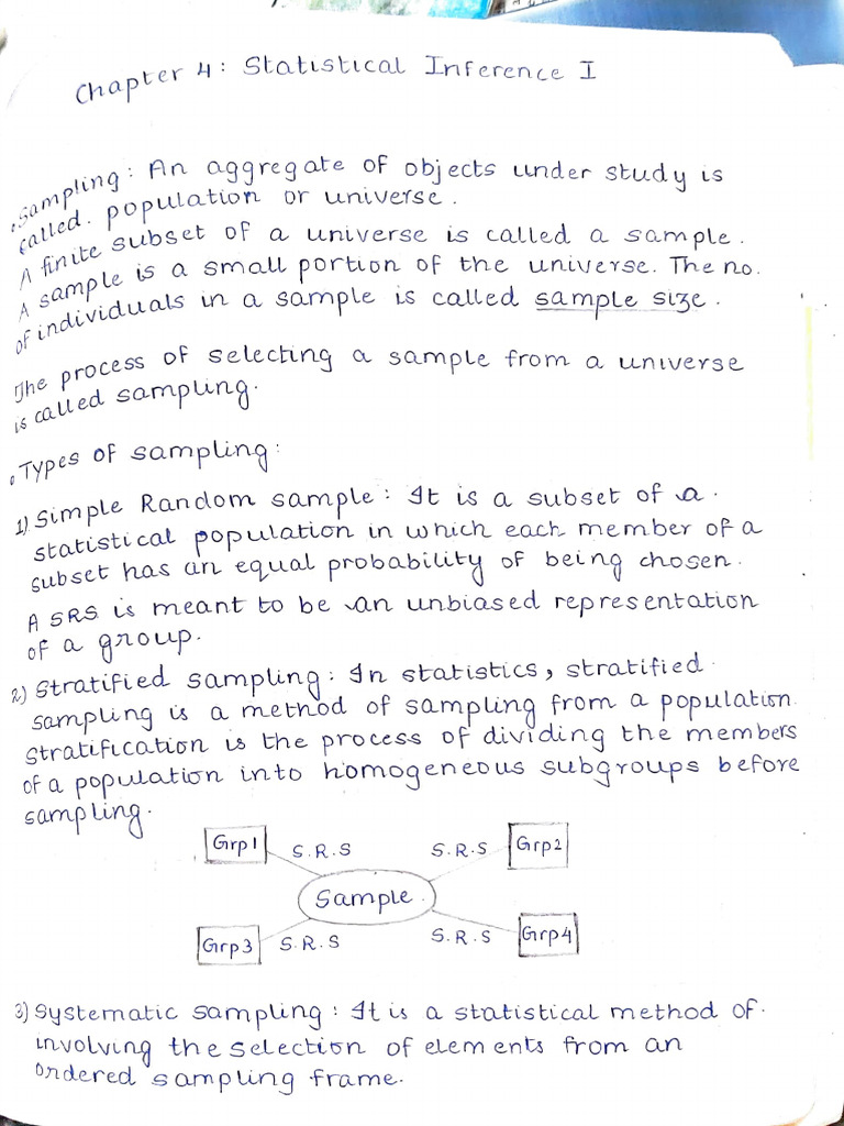 Chapter4 unit2 | PDF | Sampling (Statistics) | Statistics