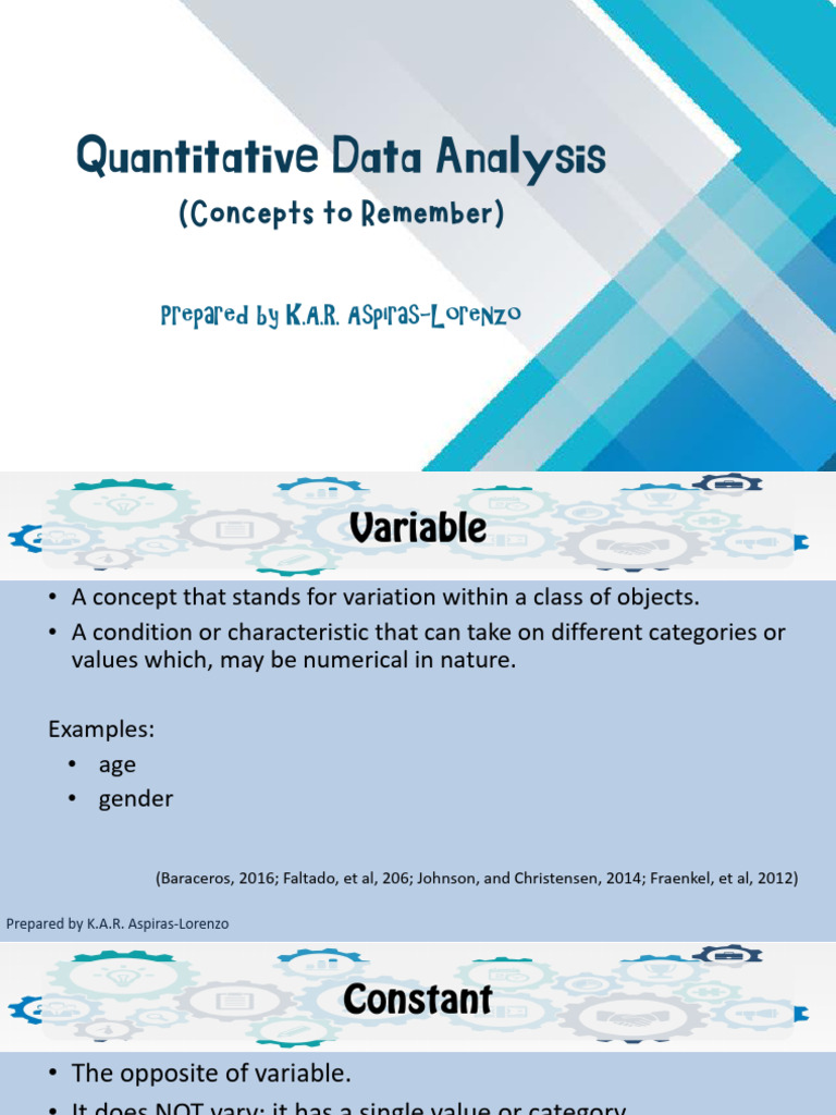 Lesson 4 Quantitative Data Analysis Concepts To Remember | PDF | Level ...
