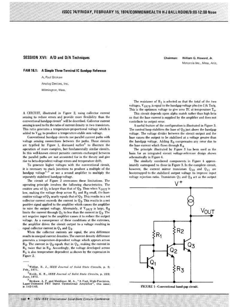 A Simple Three-Terminal IC Bandgap Reference | PDF | Amplifier | Analog Circuits