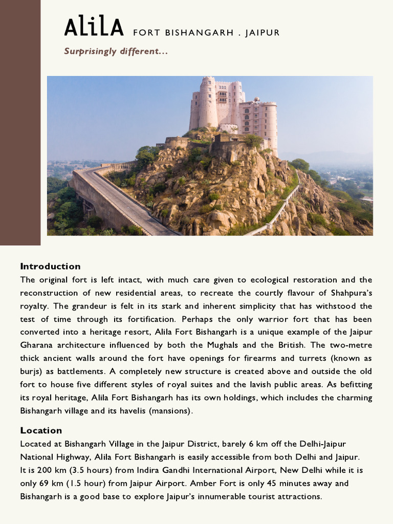 Alila Fort Bishangarh Factsheet | PDF | Hotel