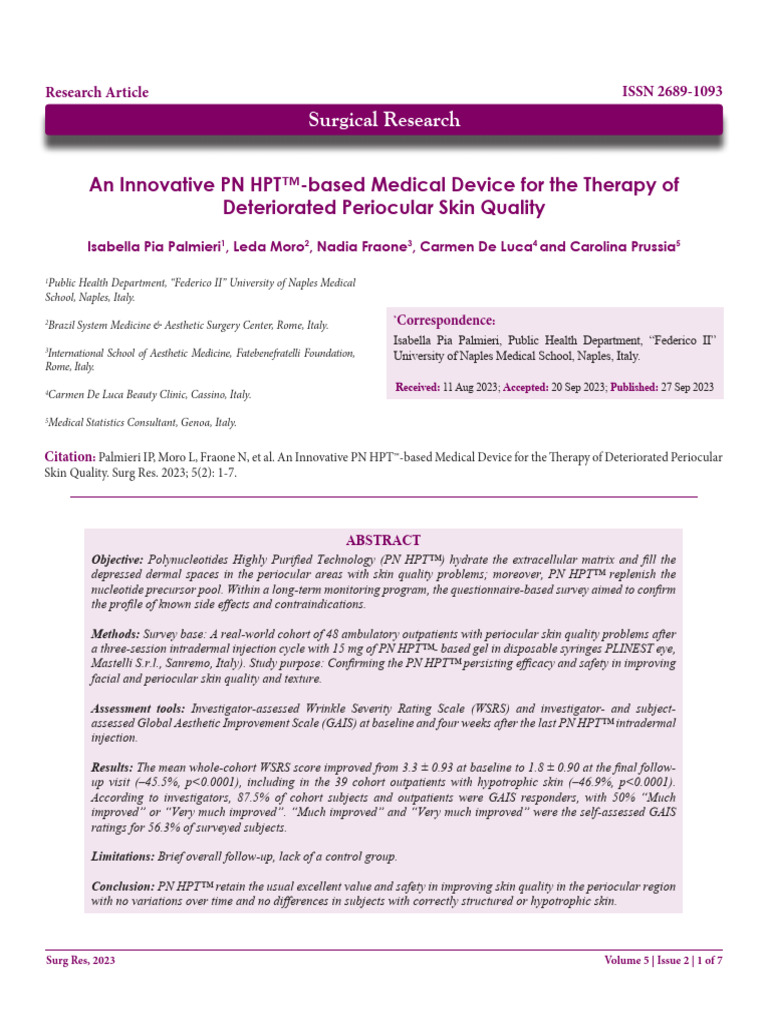 An Innovative PN HPT™-based Medical Device For The Therapy of ...
