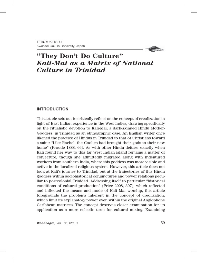 Kali-Mai and Creolization in Trinidad | PDF | Kali