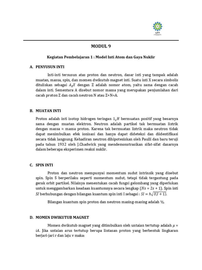 Pikiyatul Hidayah - 1222070052 Fisika Moderen Modul 9 Kegiatan 1 Dan 2 | PDF