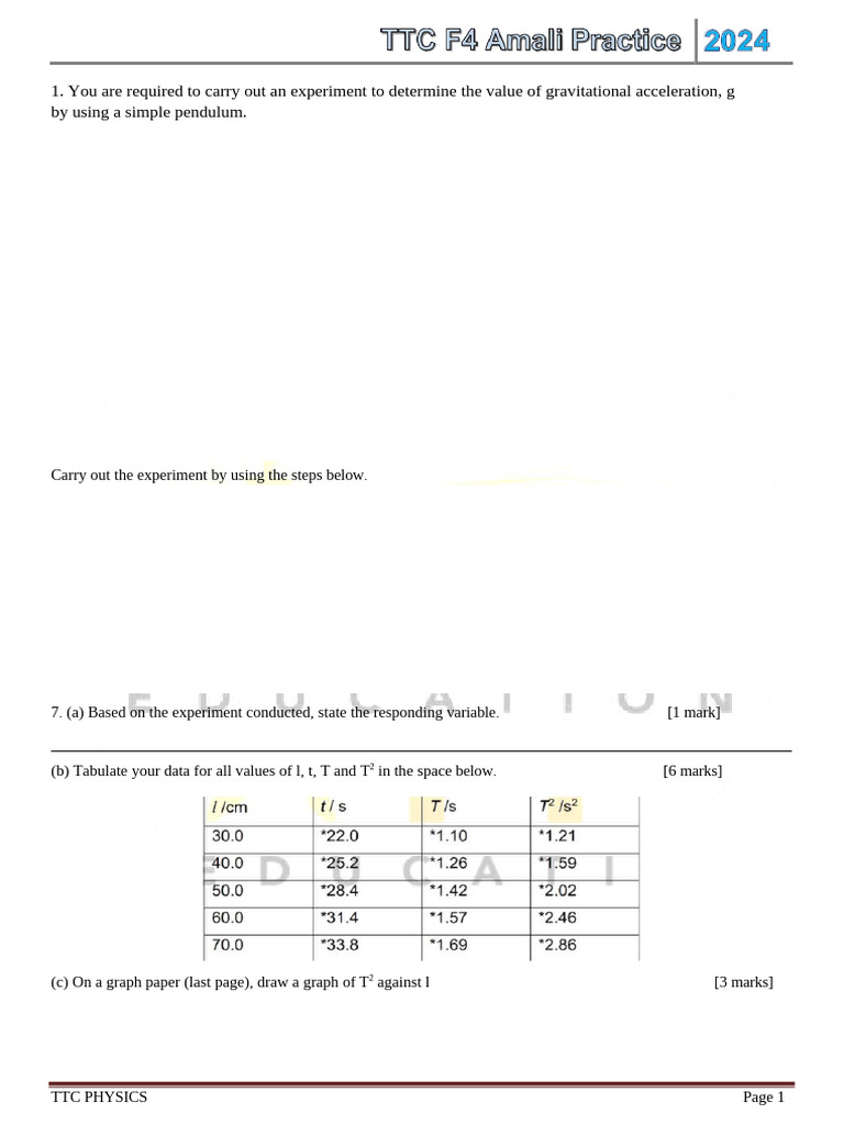 physics amali | PDF | Pendulum | Experiment