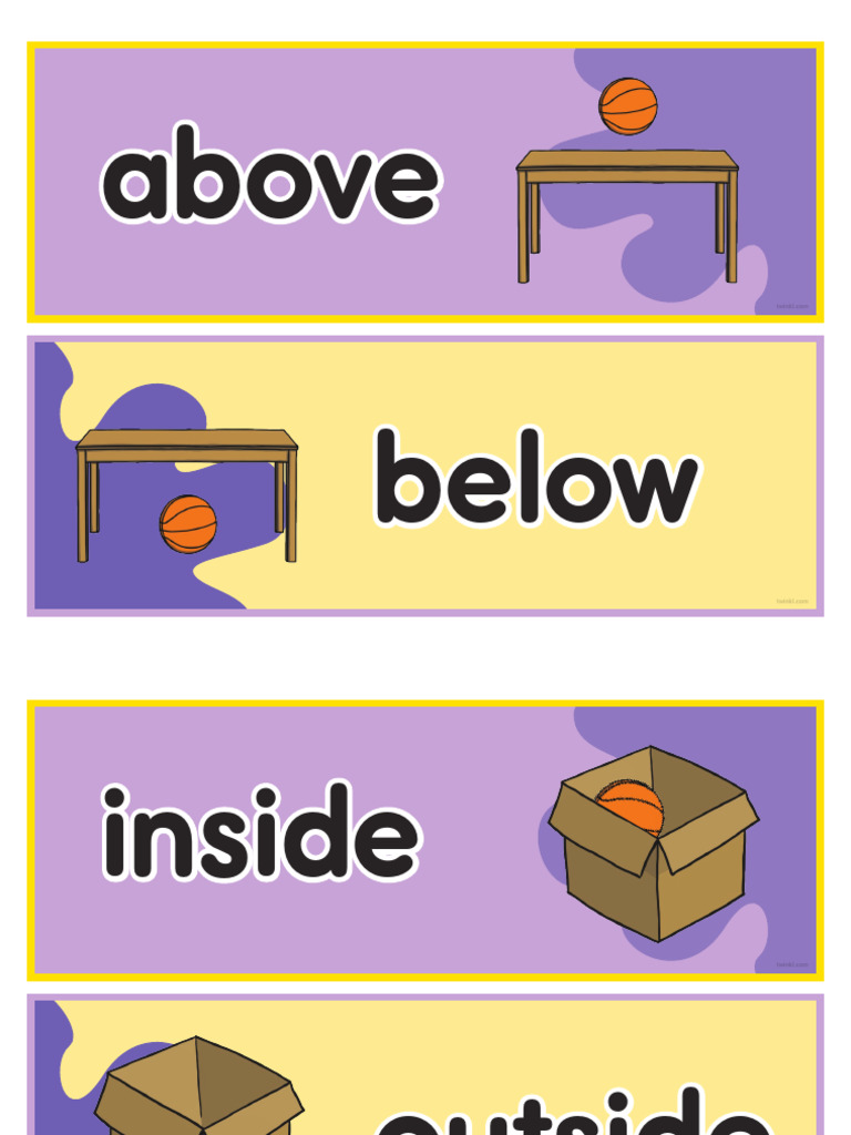 Color Positional Language Word Cards | PDF