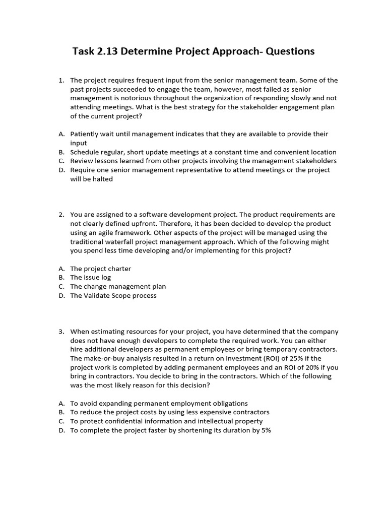 Project Management Strategy Q&A | PDF | Agile Software Development ...