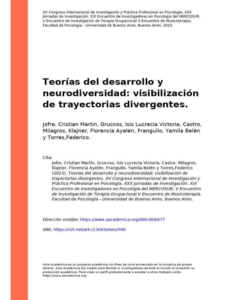 Teorías del Desarrollo y Neurodiversidad | PDF | Aprendizaje | Teoría