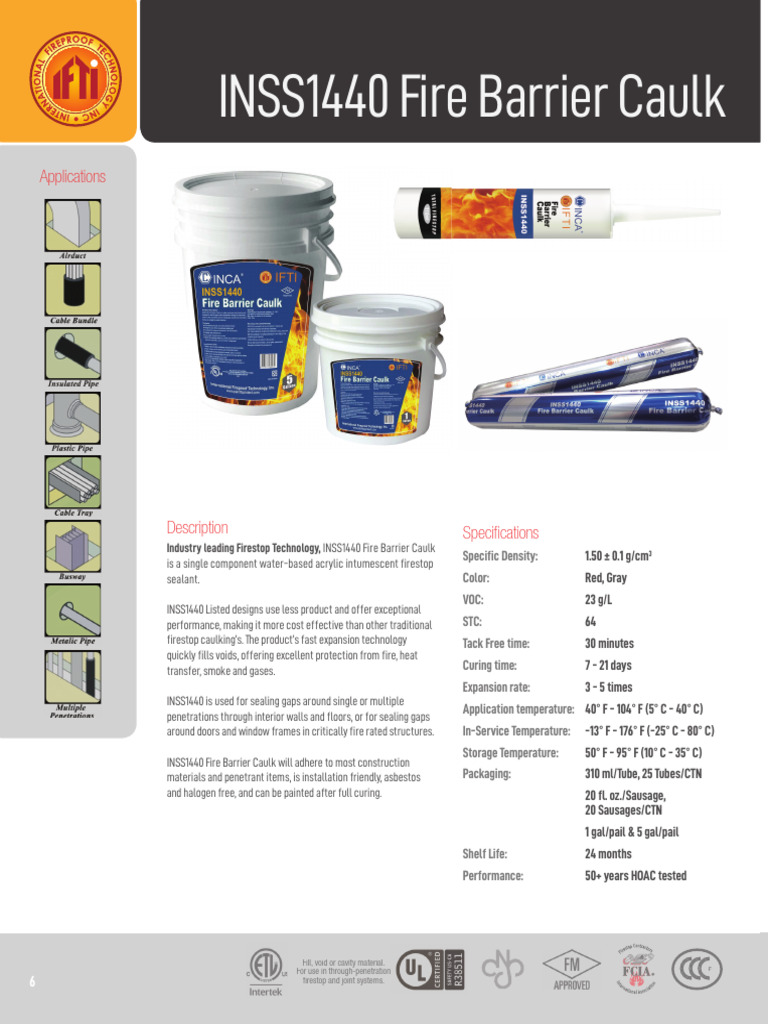 Fire Stop Caulk Protect | PDF | Materials | Building Engineering