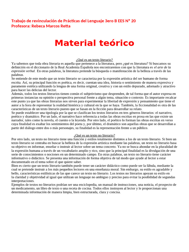 Material teórico PLG 3er año | PDF | Fantasía