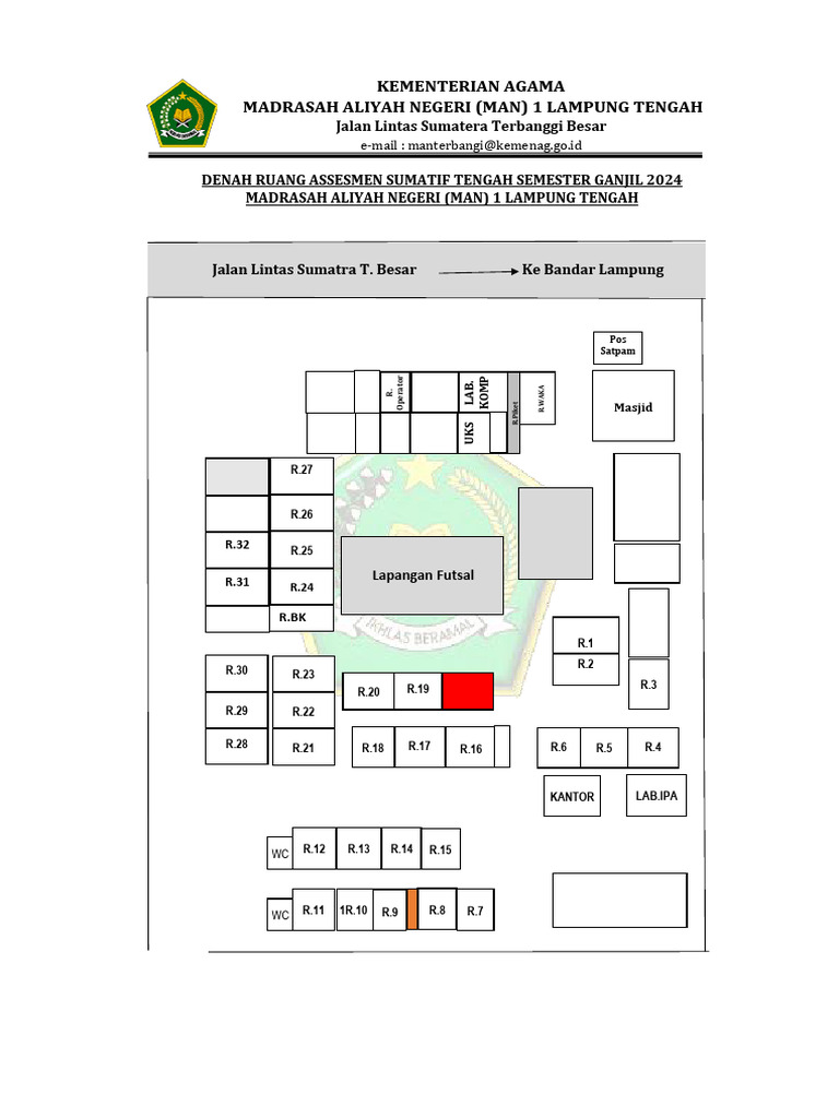 Denah Assesmen Sumatif Tengah Semester Ganjil 2024-2025 - 091314 | PDF