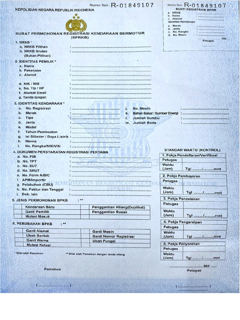 Format Kertas BPKB | PDF