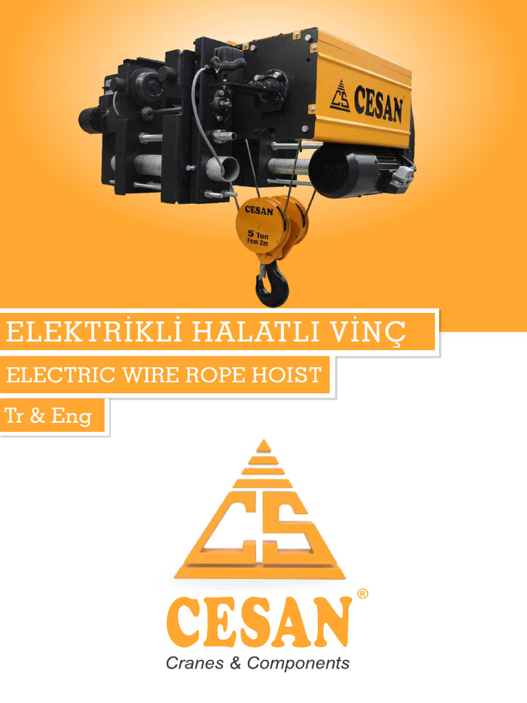 Cesan Elektrikli Halatli Vinc Katalogu | PDF