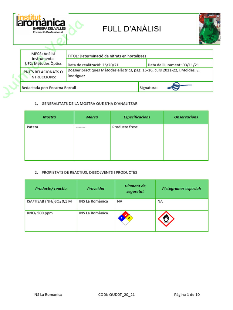Microsoft Word - Uf1-Full QV Nitrats EBF | PDF
