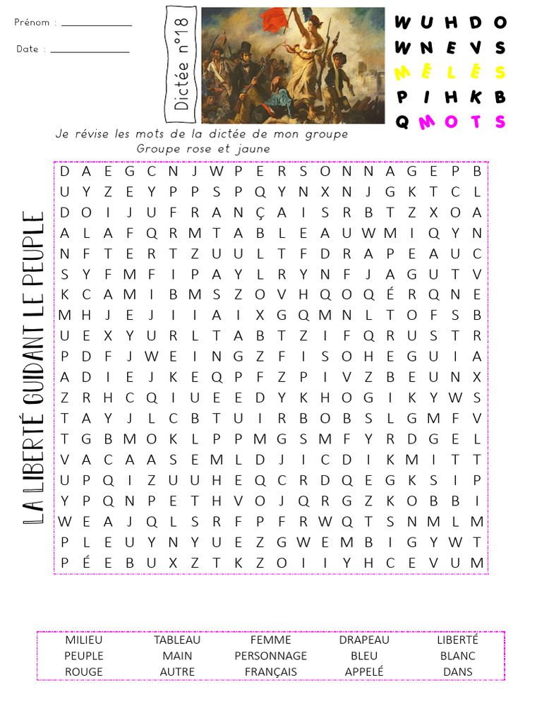 18 Mots Mêlés Liberté Guidant Peuple | PDF
