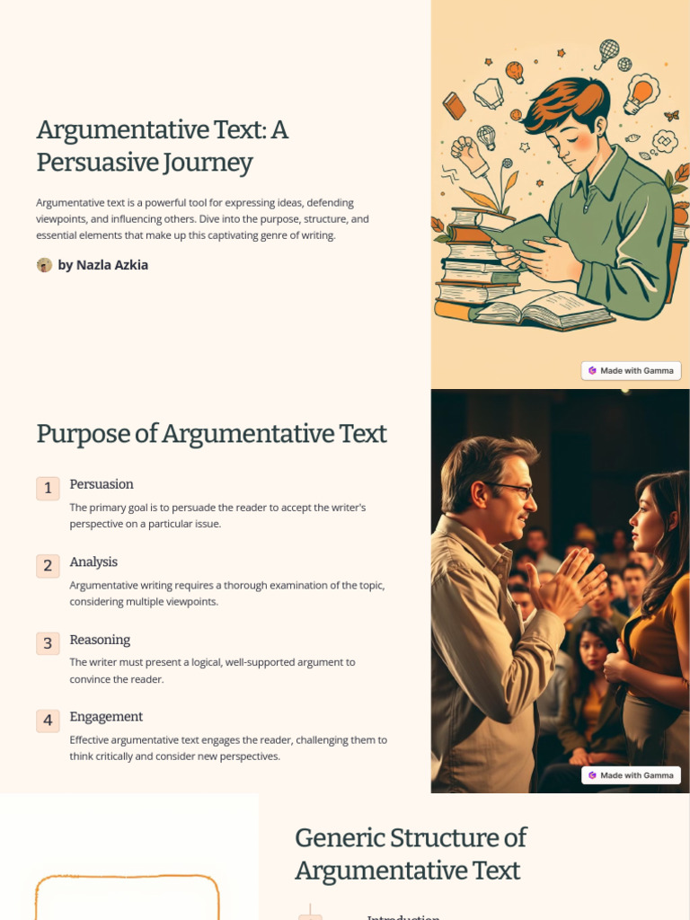 Argumentative Text A Persuasive Journey | PDF | Argument | Rhetoric