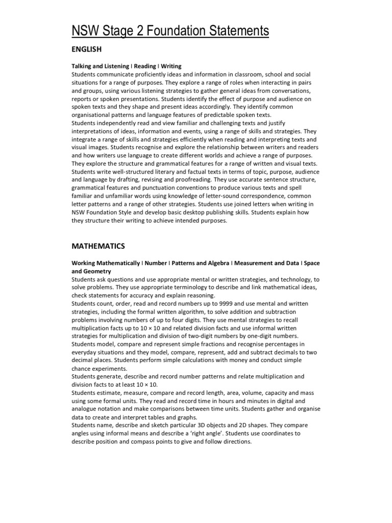 Foundation Statements | PDF | Community | Evaluation