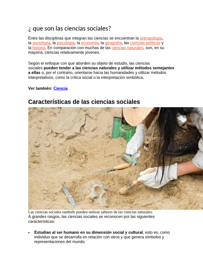 que son las ciencias sociales | PDF | Ciencias Sociales | Science