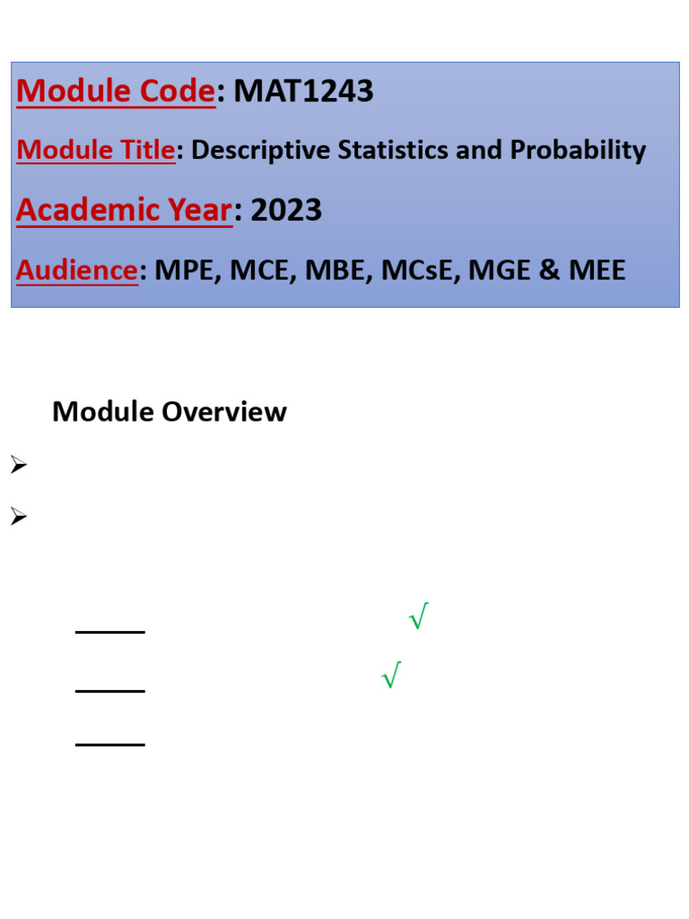 Final 3rd MAT1243 Handout 2023 Ac Year | PDF | Regression Analysis | Spreadsheet