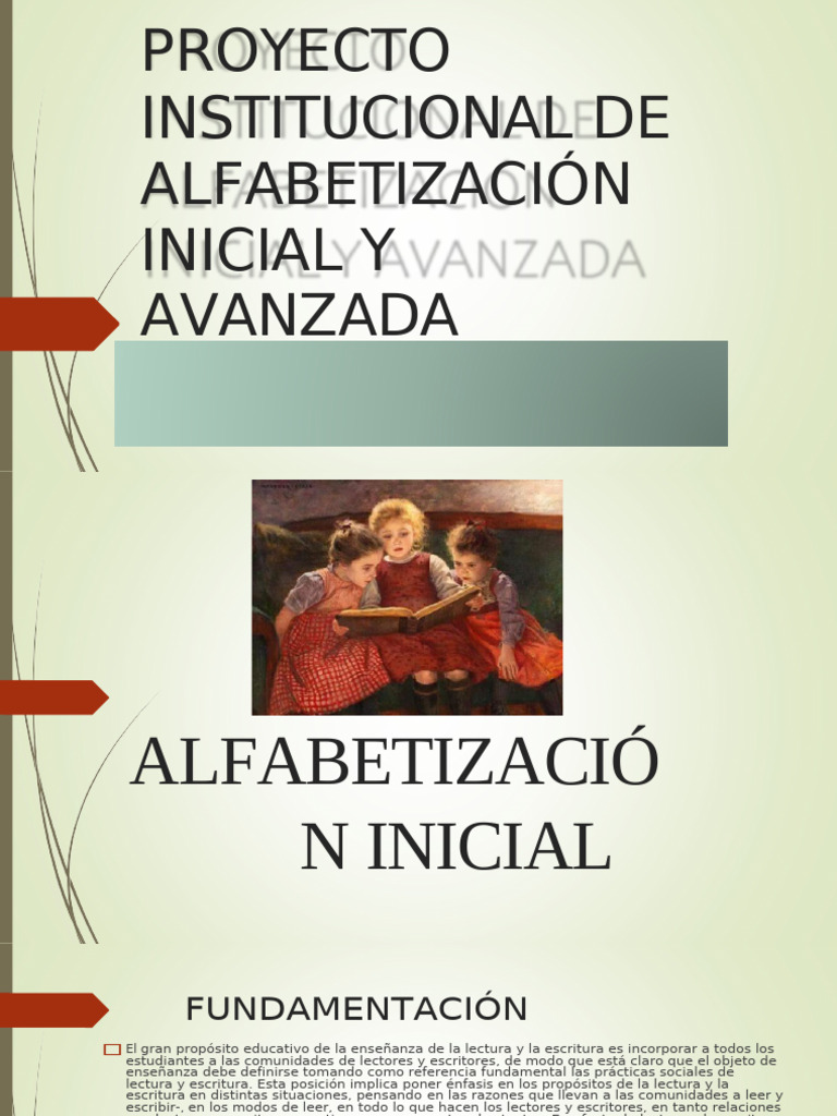 ESCUELA ABC Proyecto de Alfabetización Inicial y Avanzada Final. | PDF | Literatura | Enseñando