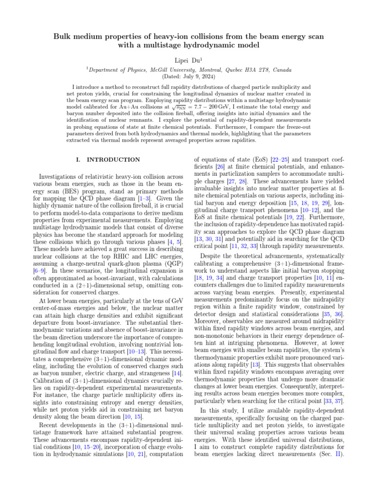 Bulk Medium Properties of Heavy-Ion Collisions From The Beam Energy Scan With A Multistage ...