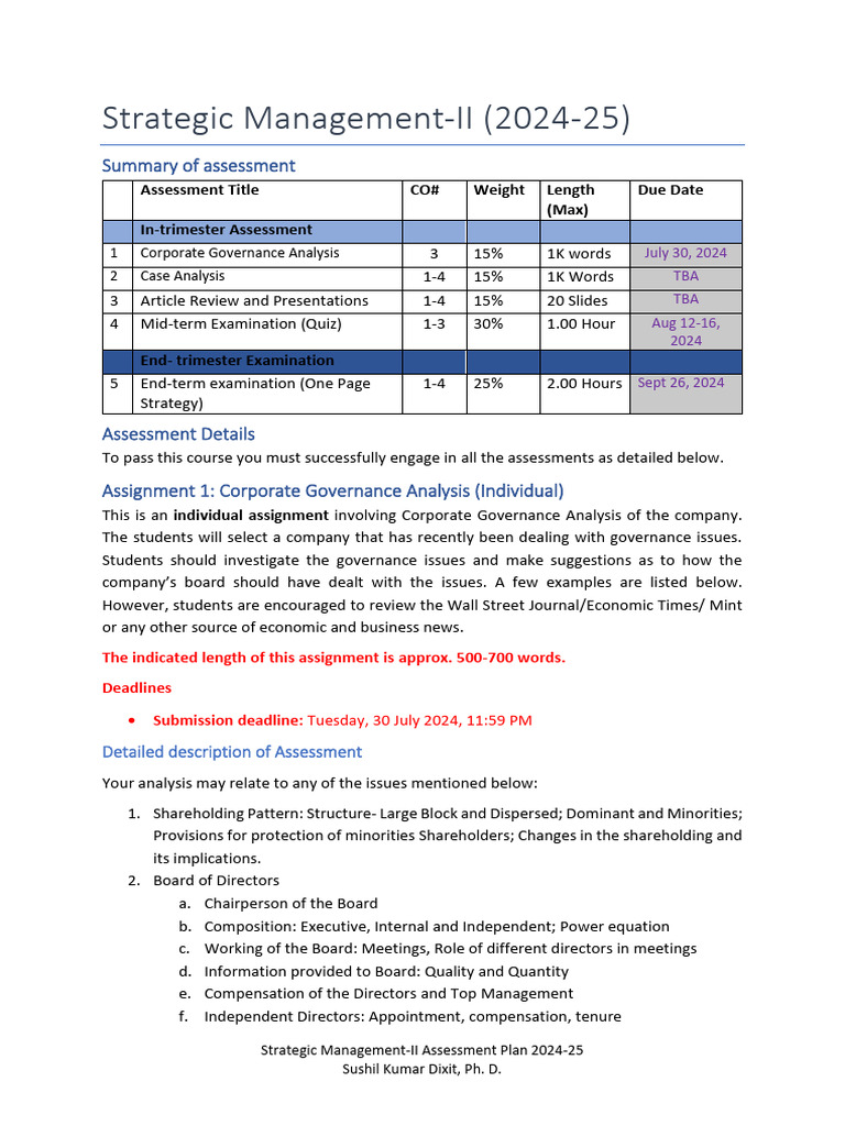 Assessment SM II 2024 25 | PDF | Business
