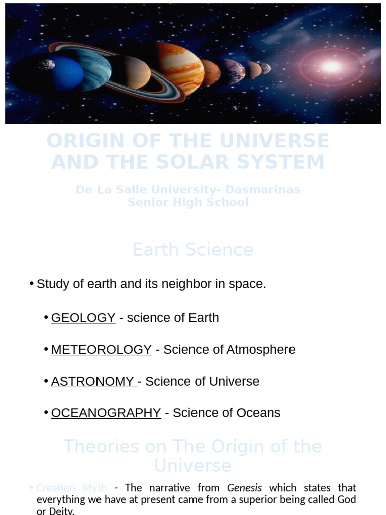 Universe and The Solar System | PDF | Universe | Planets
