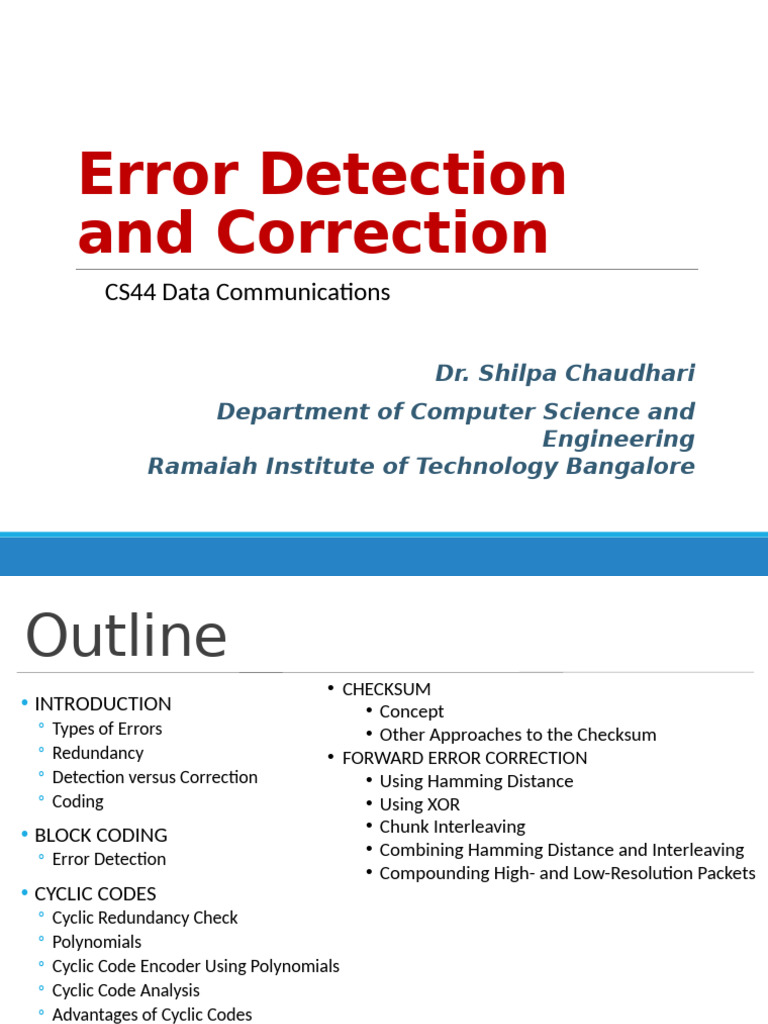 Unit 3 10 Error | PDF | Error Detection And Correction | Algorithms