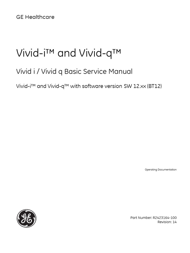 Vivid I - Vivid Q Service Manual R2423164-100 - 14 | PDF