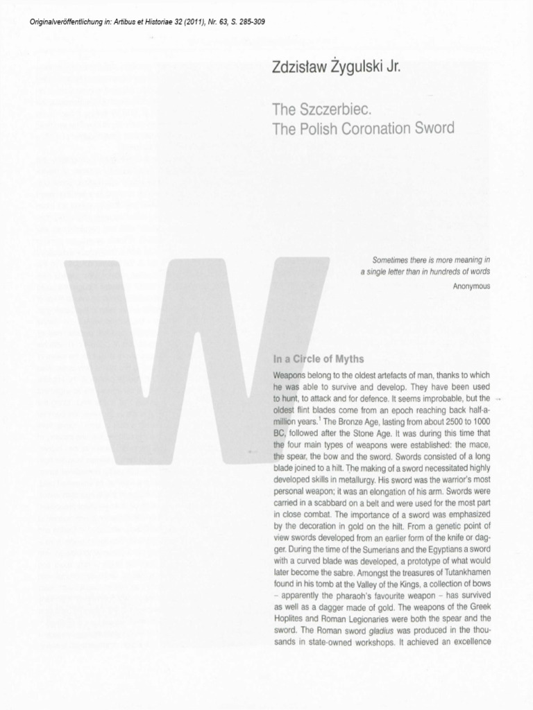 Zygulski The Szczerbiec 2011 | PDF