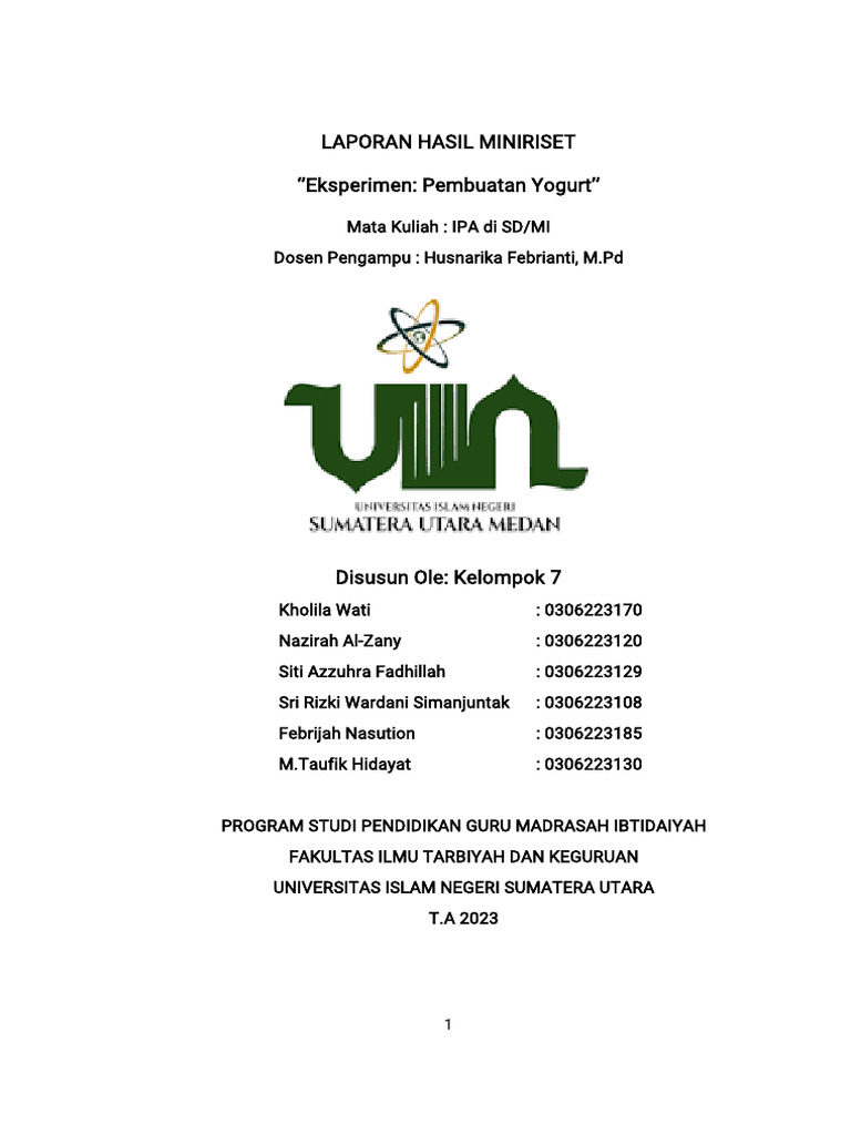 Laporan Hasil Miniriset 7 New | PDF