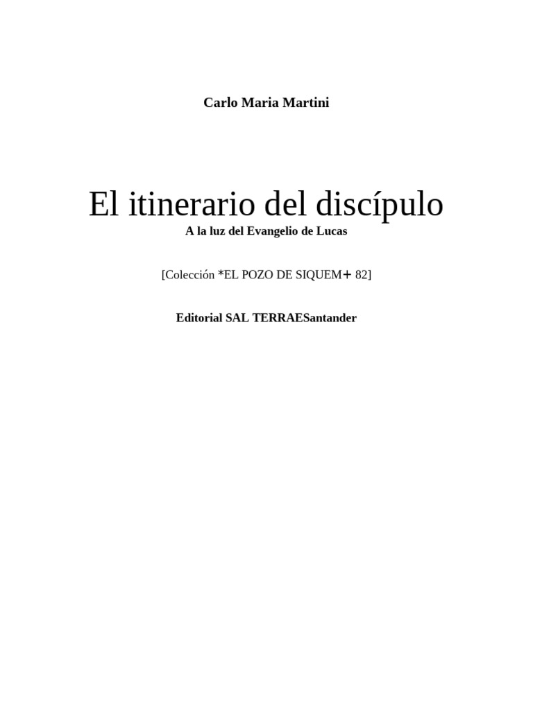 El-itinerario-del-discipulo-LUCAS | PDF | Oración | Cristo (título)