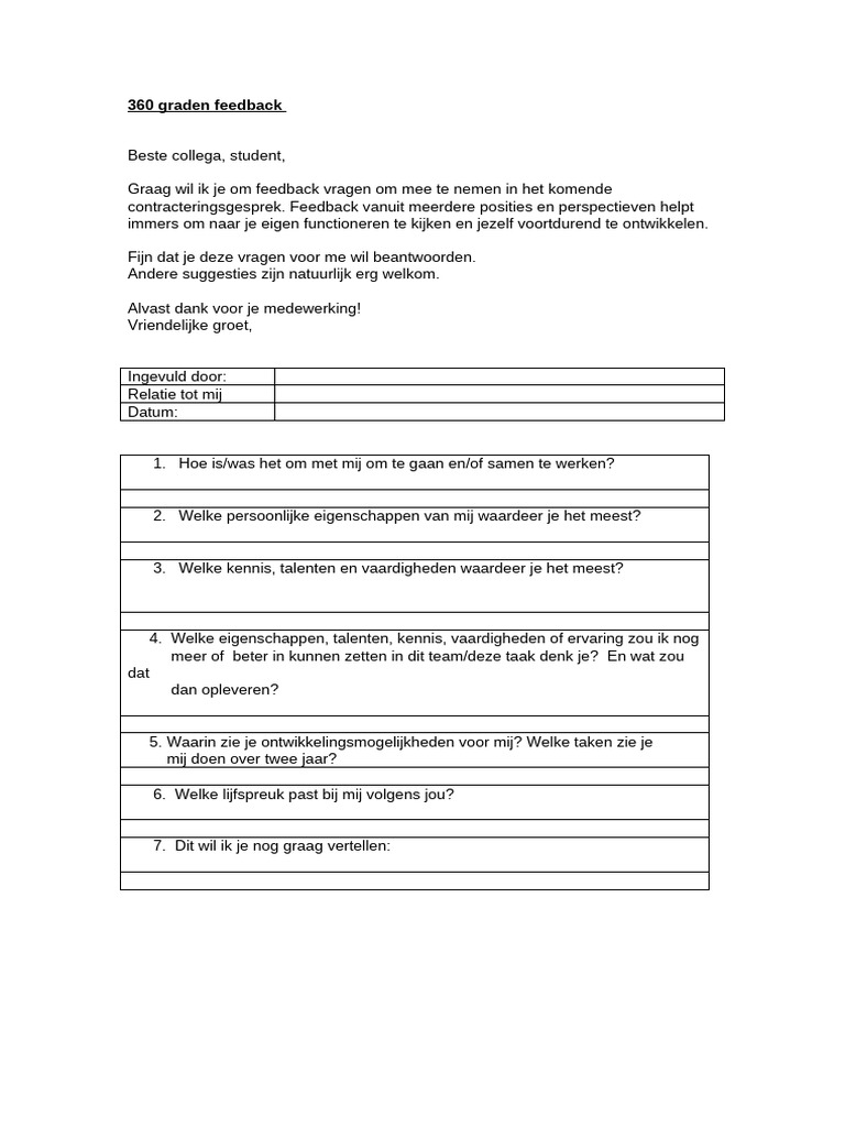 360 graden feedback form (1) | PDF