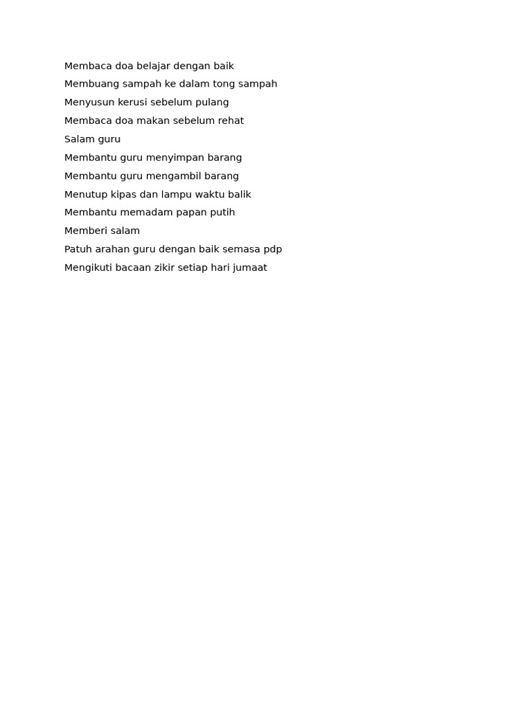 Contoh Amalan SSSM | PDF