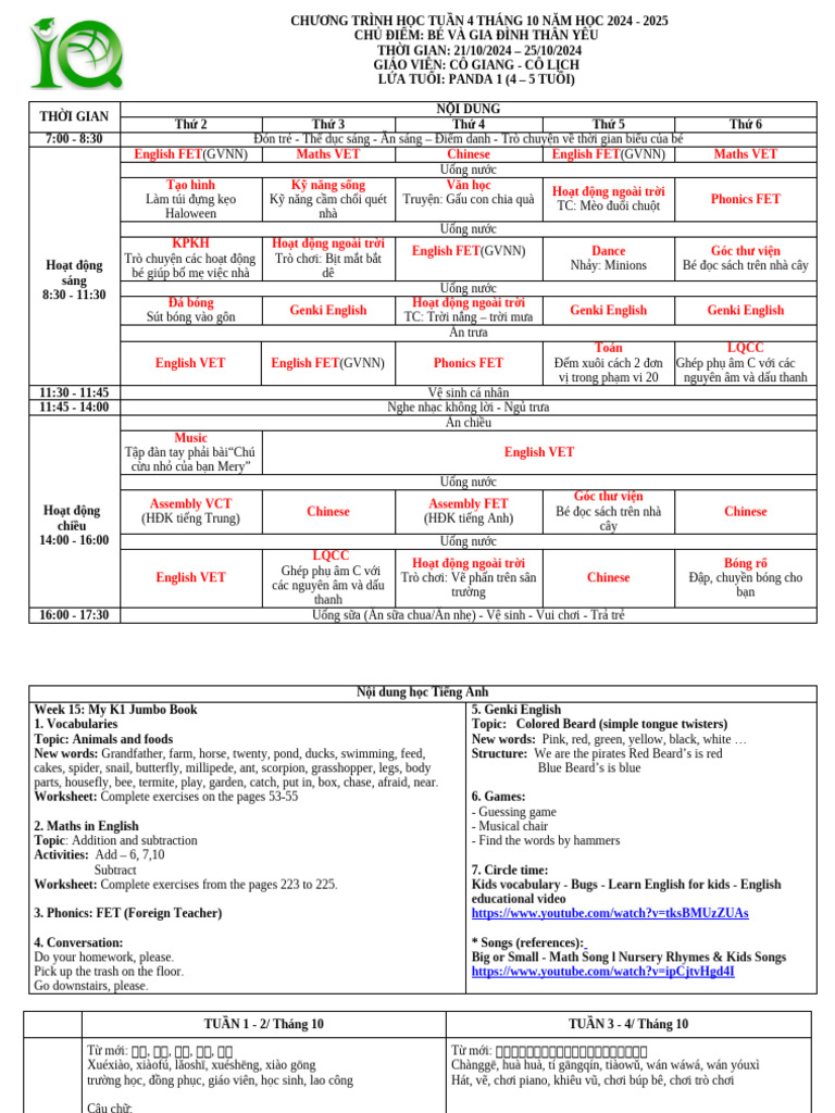 PANDA 1 - KHT 4 Tháng 10 | PDF