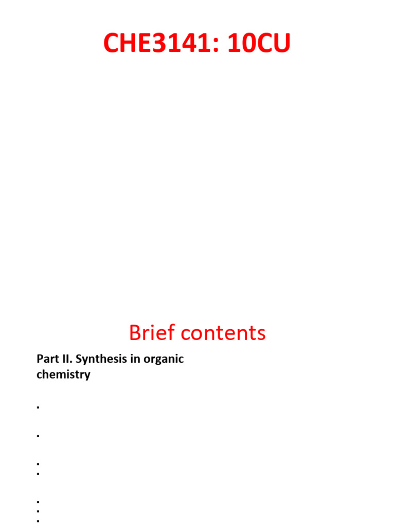 Organic Chemistry Synthesis Guide | PDF | Chemical Reactions | Reaction ...
