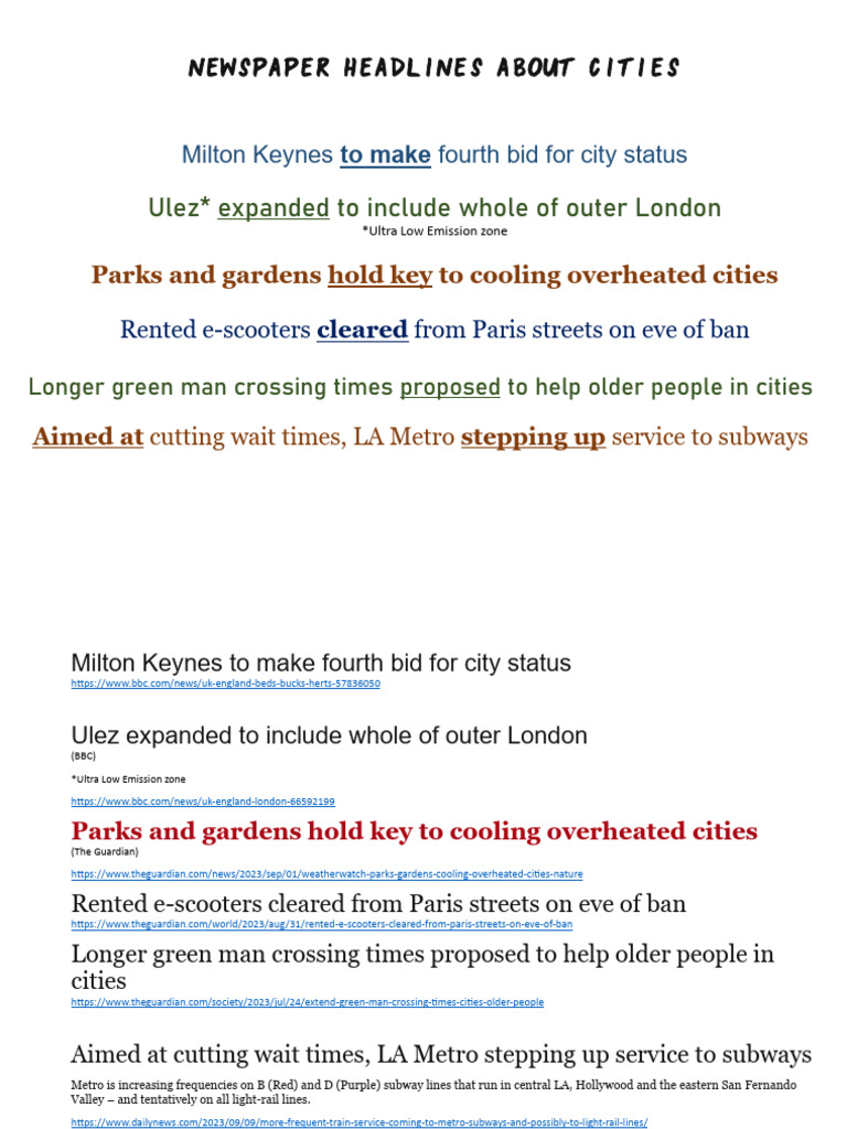 Newspaper headlines about cities | PDF