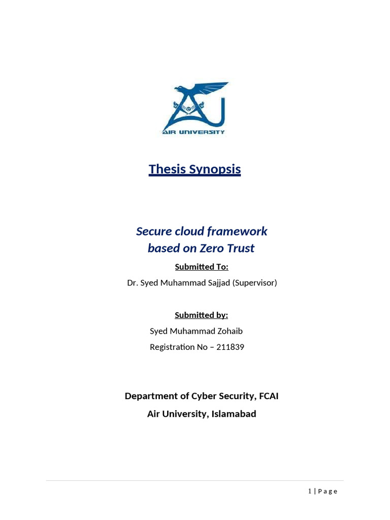 Jamshid Ali MS CYS III Proposal | PDF | Computer Network | Cloud Computing