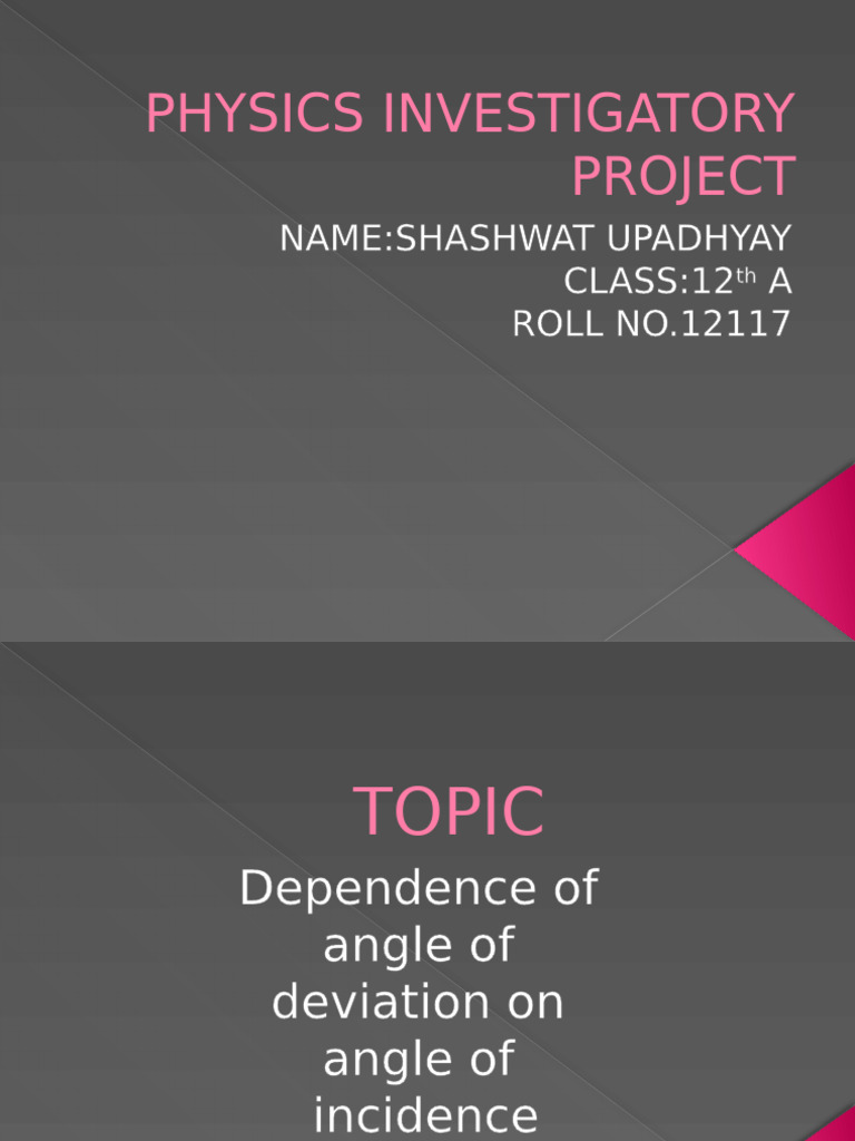 Physics Investigatory Project | PDF | Refractive Index | Atomic