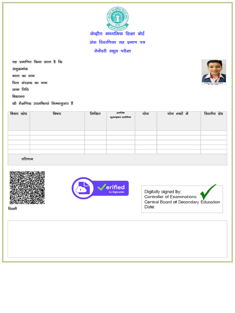 Marksheet Class 10 | PDF | Schools | Qualifications
