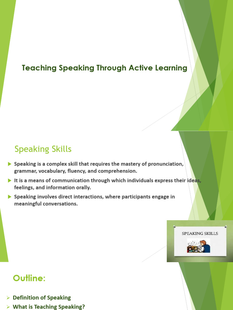Teaching Speaking Through Active Learning | PDF | Fluency | English As ...