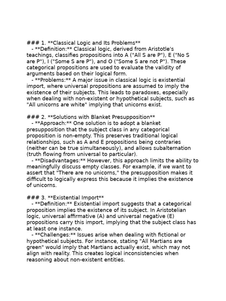 1. - Classical Logic and I | PDF | Logic | Existence