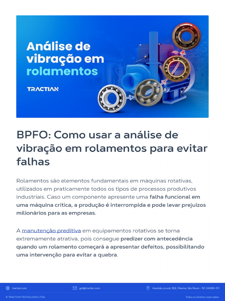 BPFO - Como Usar A Análise de Vibração em Rolamentos para Evitar Falhas ...